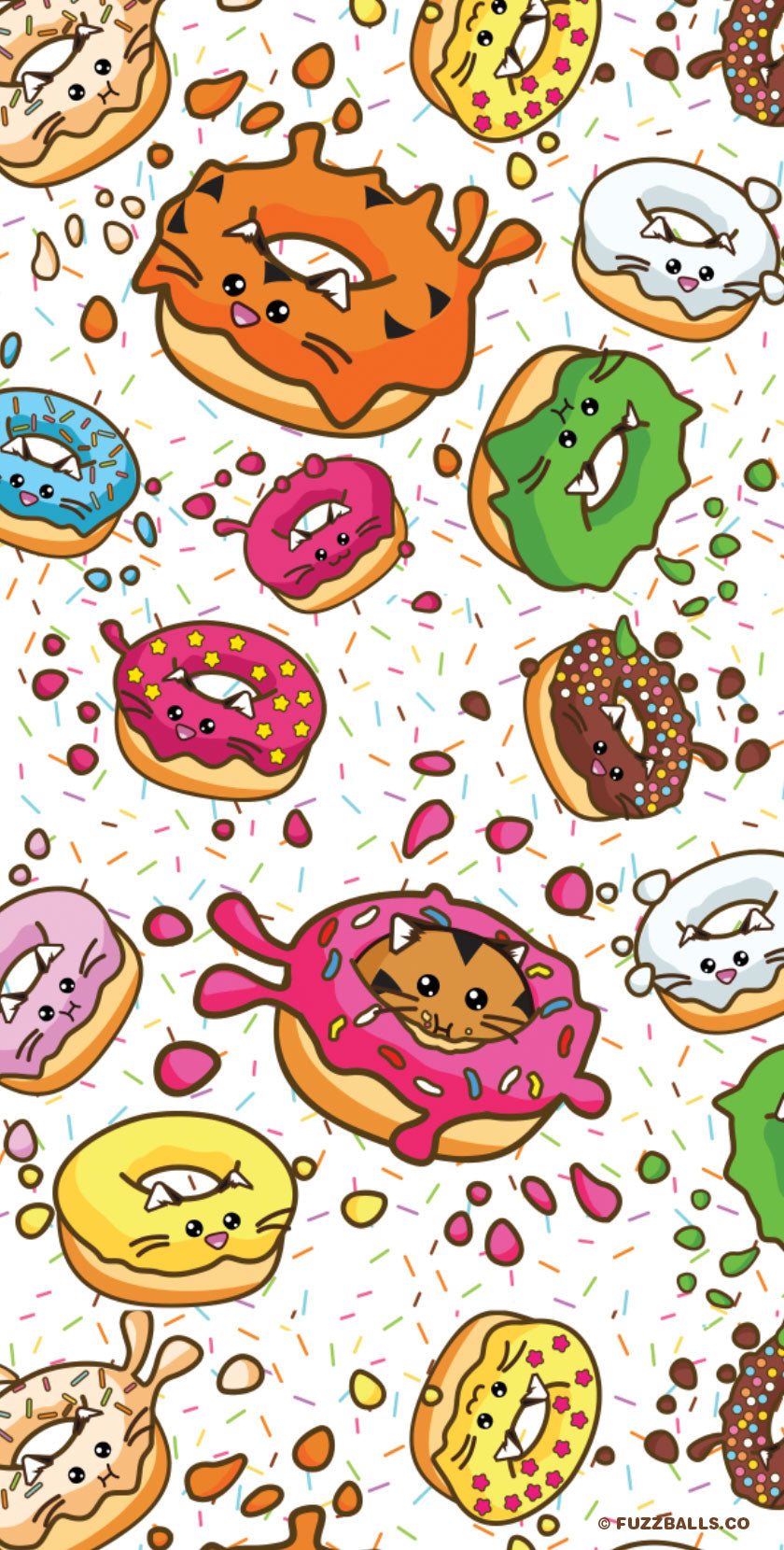 Donut splatter phone wallpaper – Fuzzballs