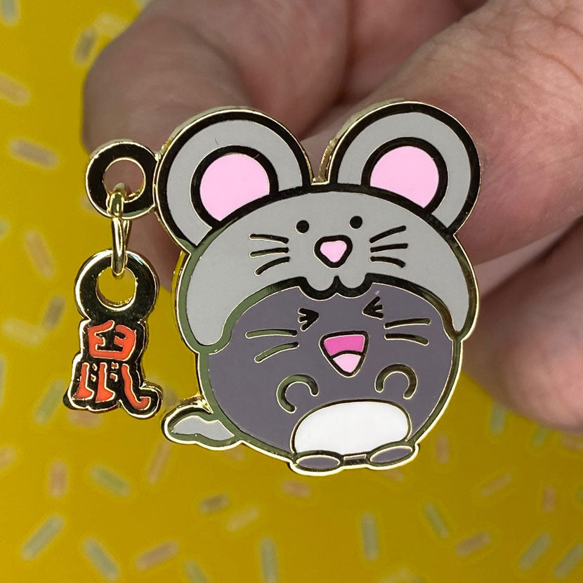 Rat lunar new year Enamel Pin – Fuzzballs